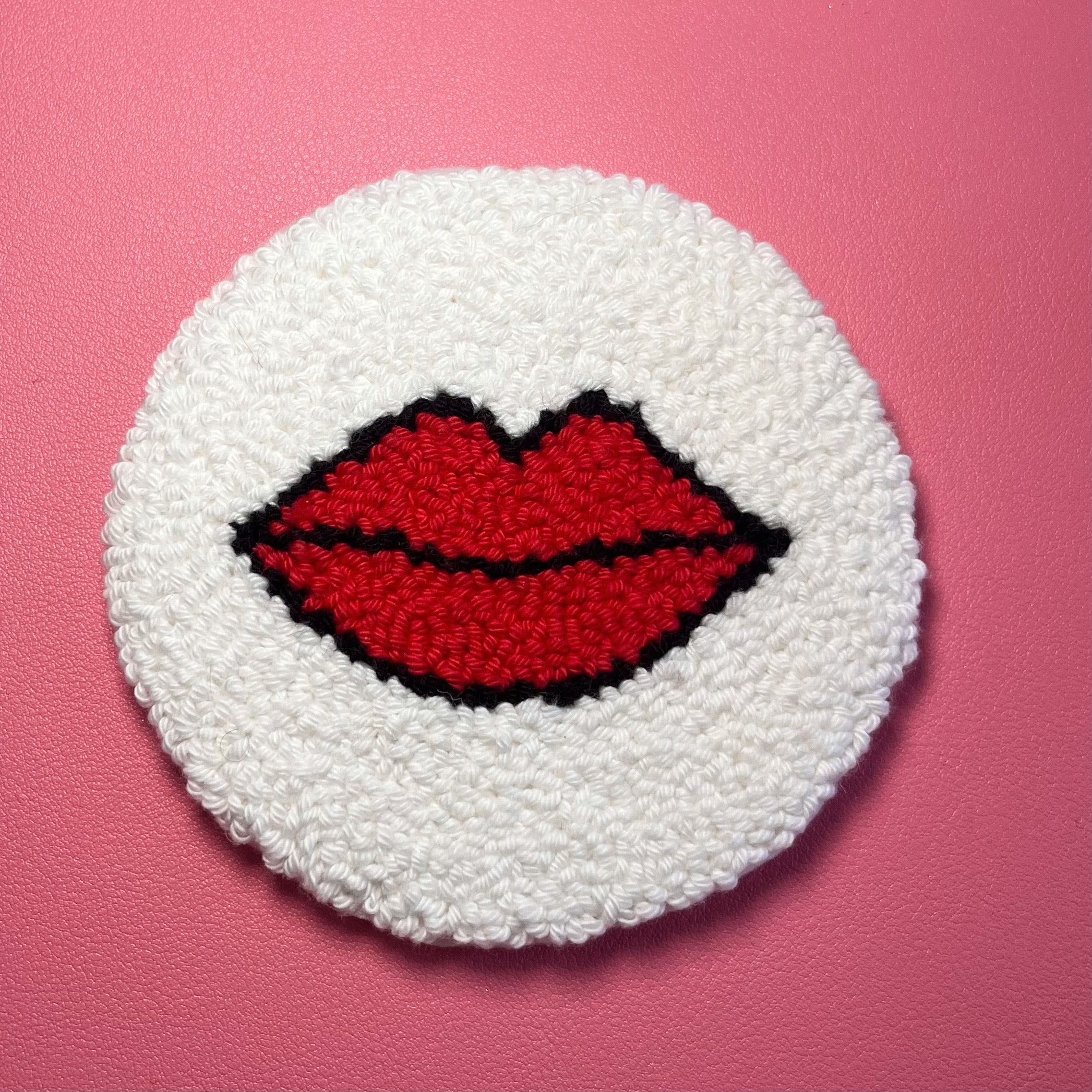 Lips Mug Rug Coaster – White Skye Co.