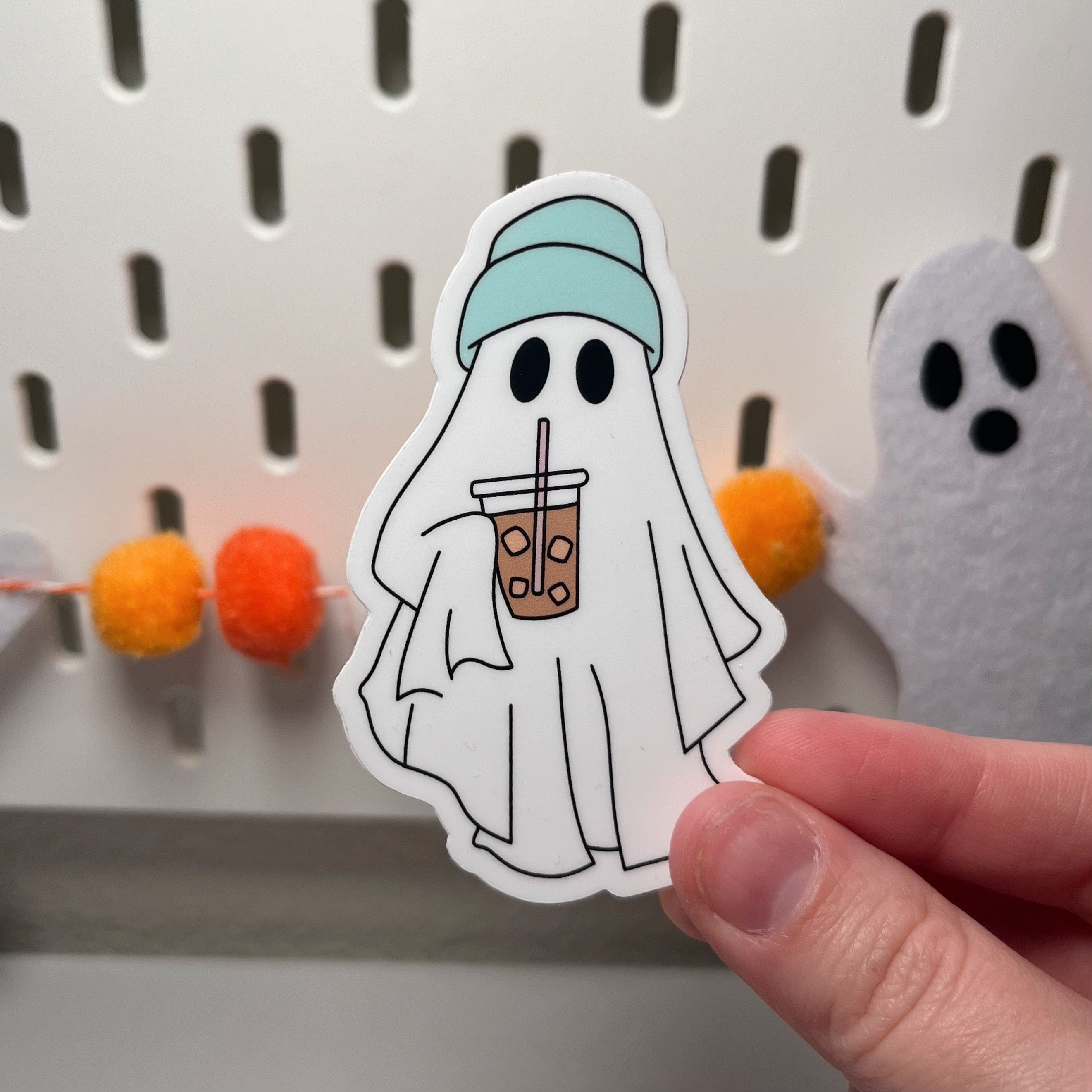 Iced Coffee Ghost Sticker – White Skye Co.